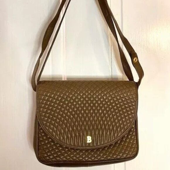 Bally | Bags | Bally Brown Leather Quilted Shouldercrossbody Bag With Adjustable Strap | Poshmark